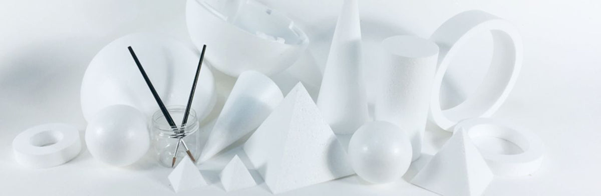 3D Polystyrene Shapes for Craft. Balls, eggs, cubes, cylinders etc ...